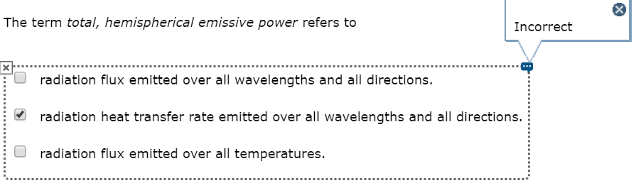 Solved The term total, hemispherical emissive power refers | Chegg.com