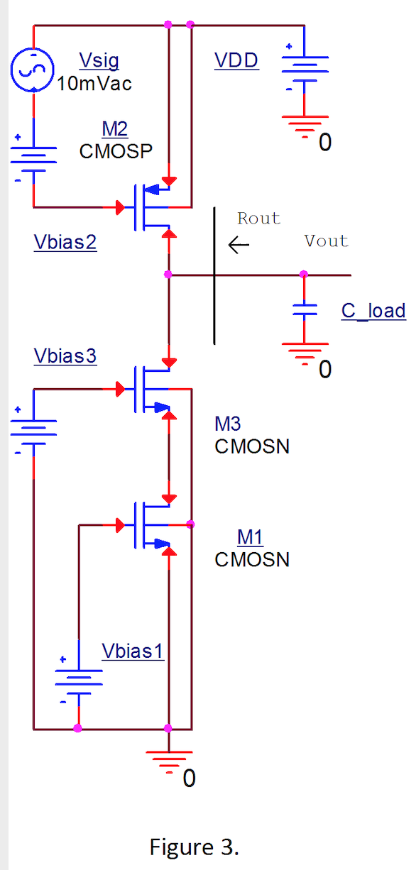Solved A-->Problem 3. The PMOS gain stage was loaded with a | Chegg.com