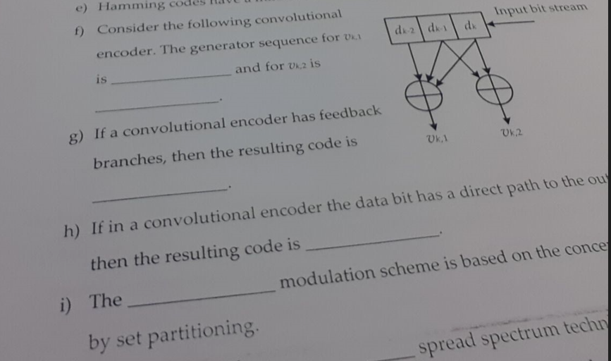 F Consider The Following Convolutional Encoder The 