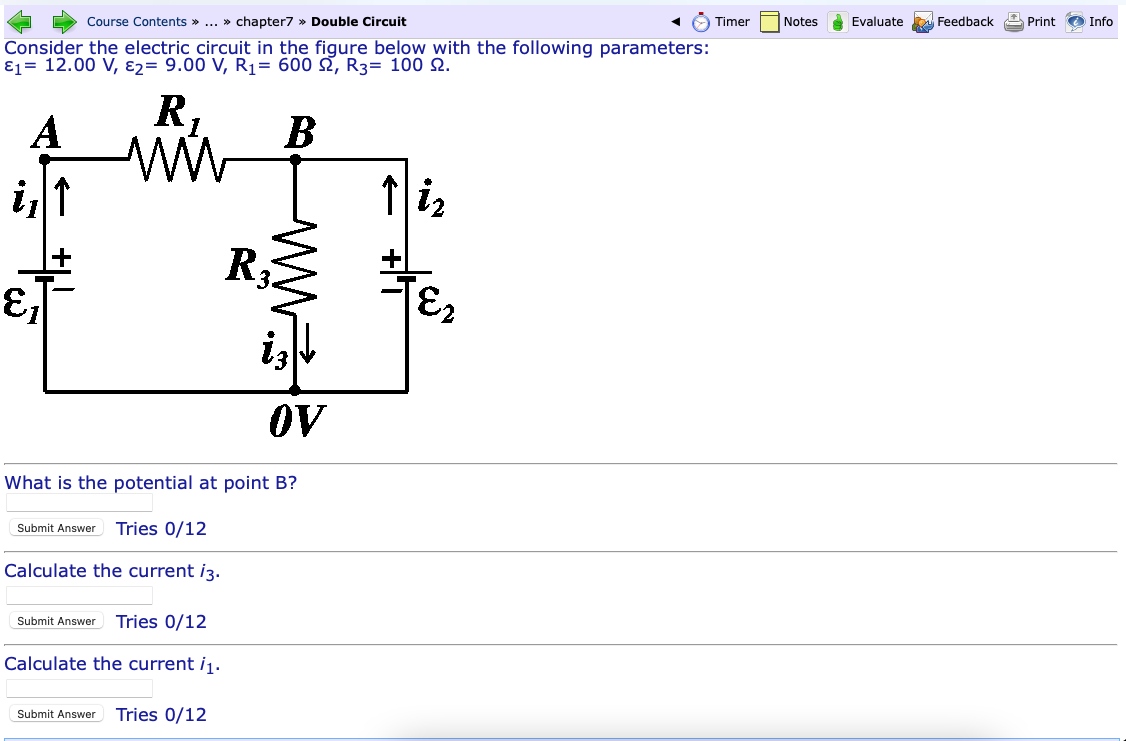 Solved Timer Notes Evaluate Feedback Print Info Course 0302