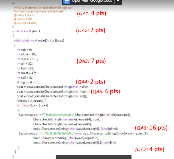 Solved (QA1: 4 pts) / MyTesti implements an application that | Chegg.com