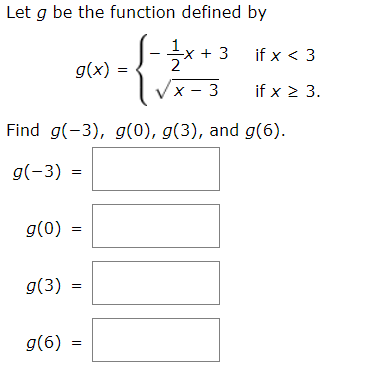 Solved Let g be the function defined by if x