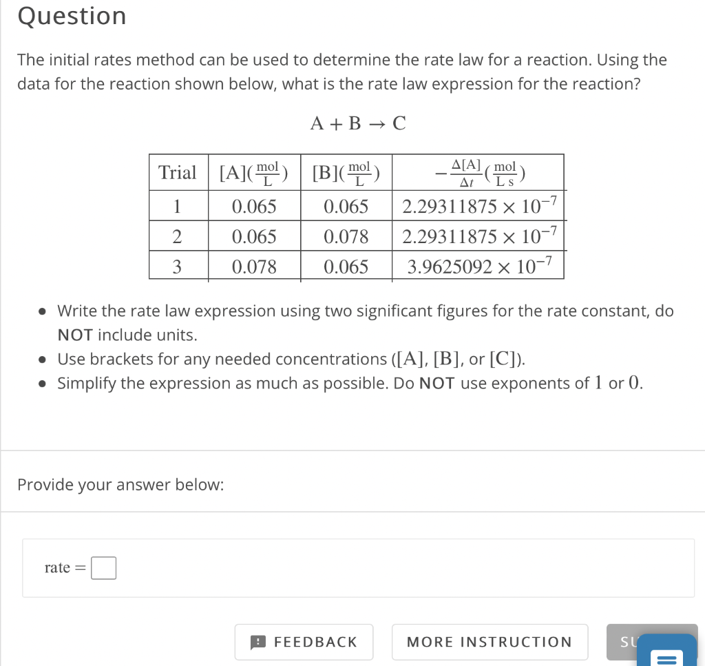 The Initial Rates Method Can Be Used To Determine The