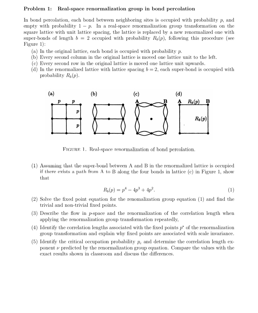 Problem 1 Real Space Renormalization Group In Bond