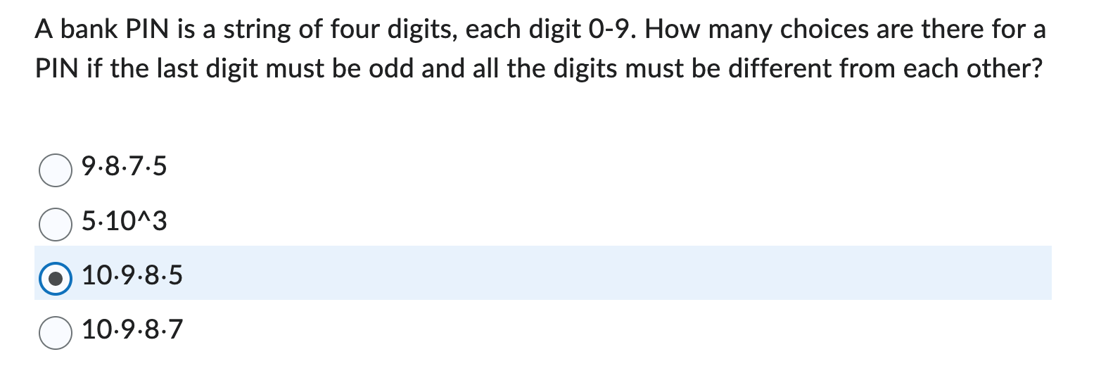 Solved A bank PIN is a string of four digits, each digit | Chegg.com