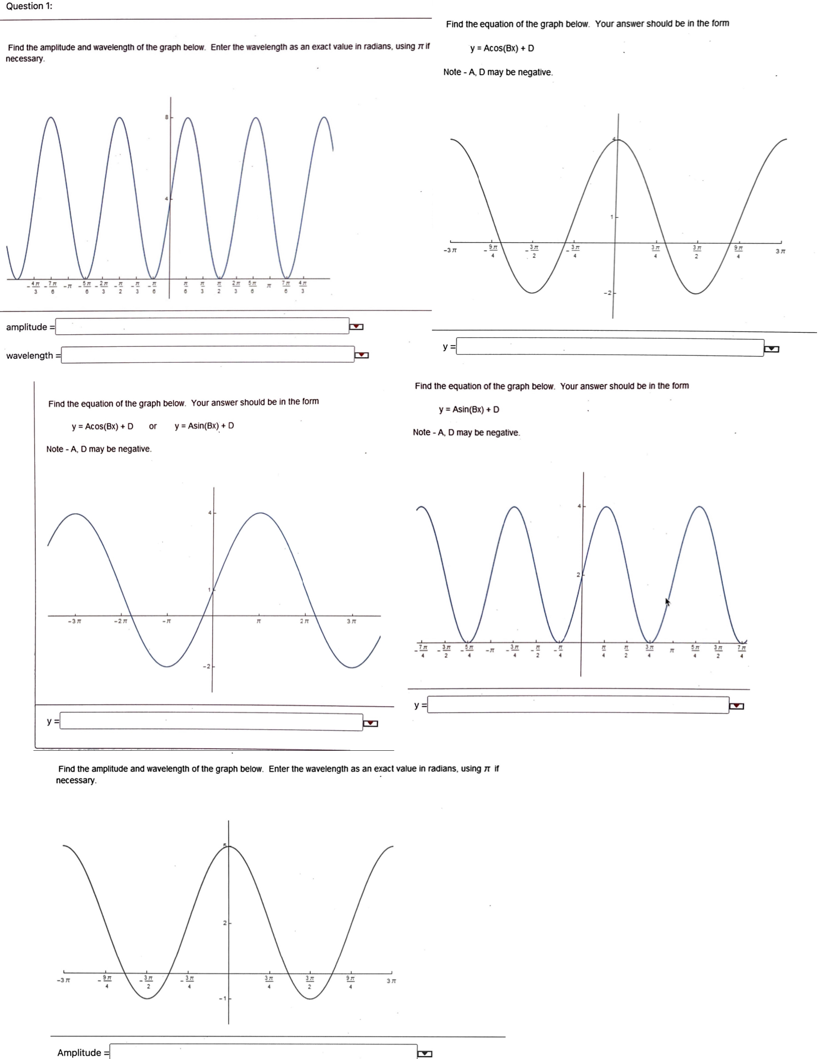 Solved Solve ALL 5 ﻿questions. Find the equation or the | Chegg.com