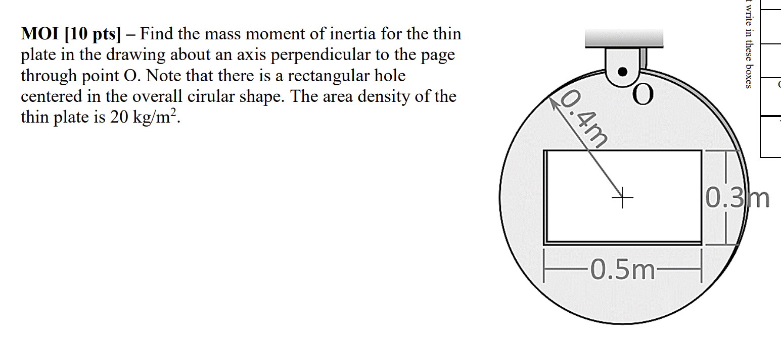 Solved MOI [10 ﻿pts] - ﻿Find the mass moment of inertia for | Chegg.com