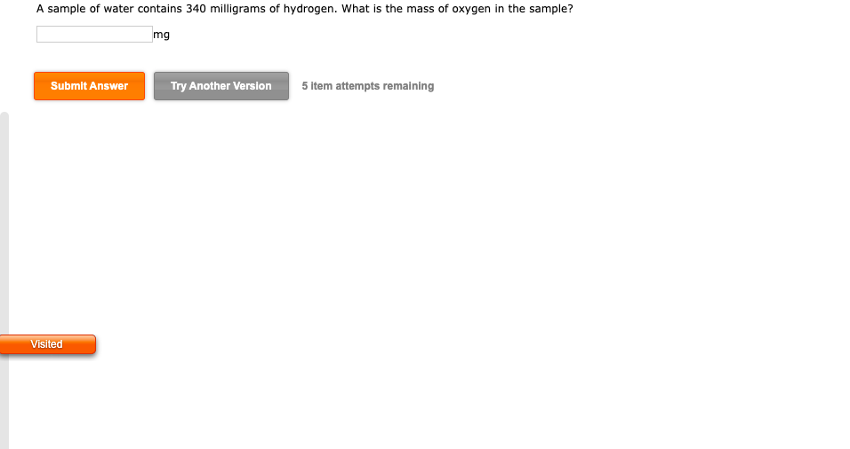 Solved A sample of water contains 340 milligrams of | Chegg.com