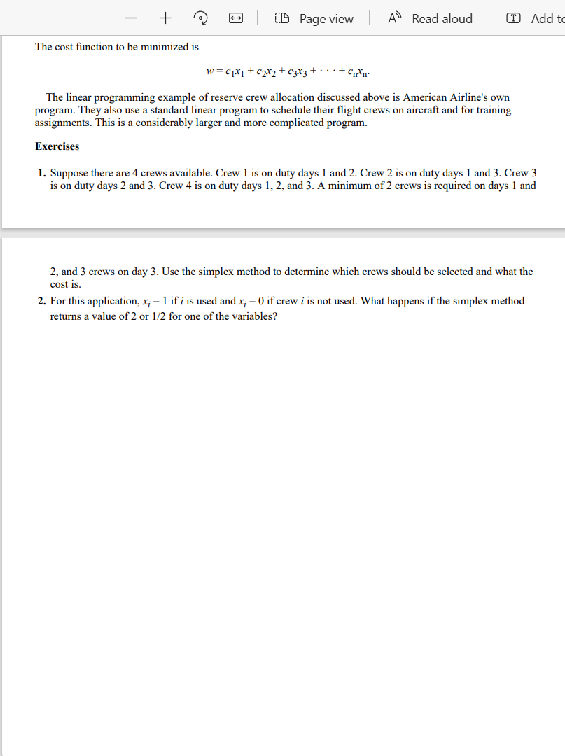Solved Reserve Crew Allocation Programt This application | Chegg.com