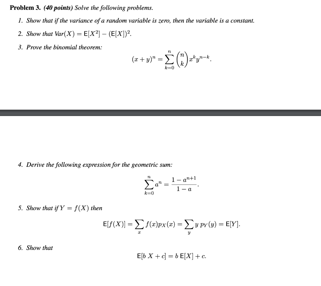 Solved Problem 3. (40 points) Solve the following problems. | Chegg.com