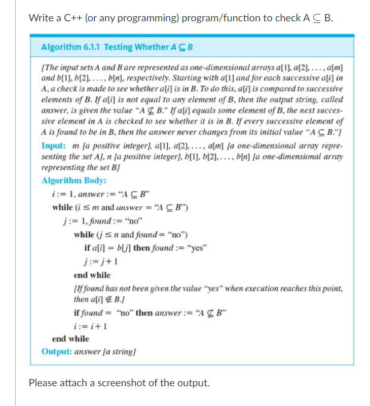 Solved Write a C++ (or any programming) program/function to | Chegg.com