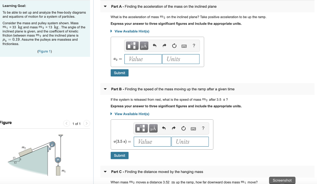 Solved Learning Goal: Part A-Finding the acceleration of the | Chegg.com