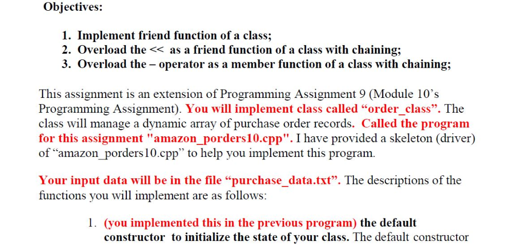 Solved Objectives: 1. Implement friend function of a class; | Chegg.com