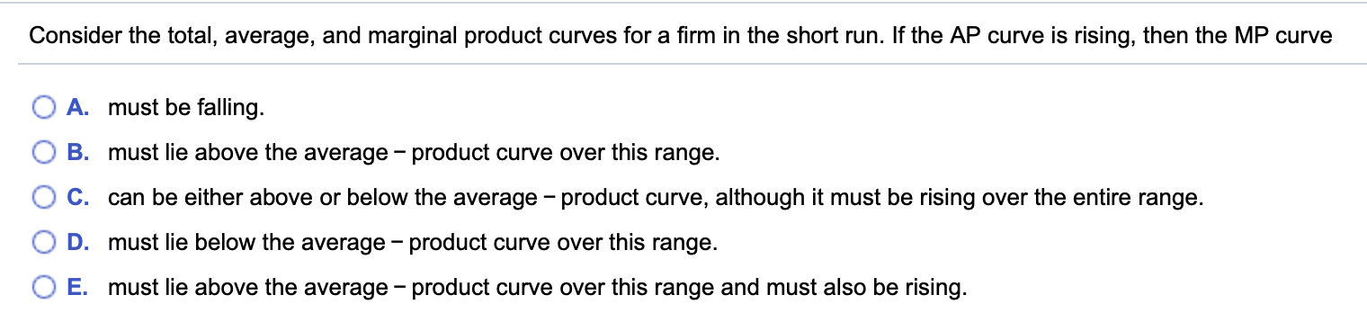Solved Consider the total, average, and marginal product | Chegg.com