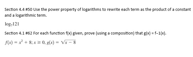 Solved Section 4.4 \#50 Use the power property of logarithms | Chegg.com