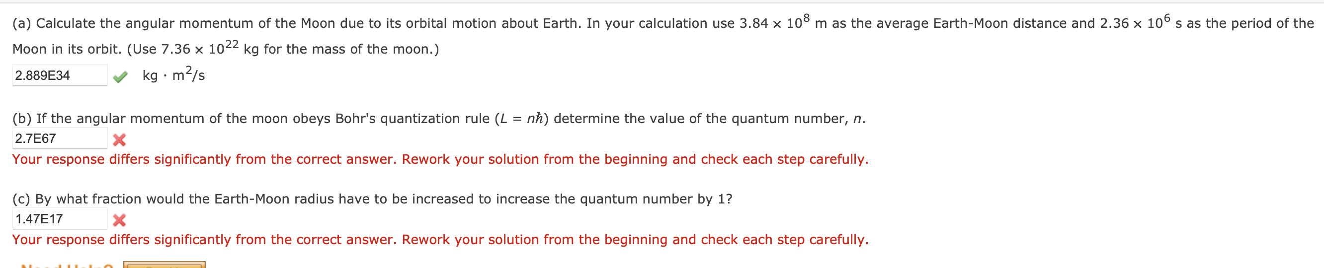 Solved (a) ﻿Calculate the angular momentum of the Moon due | Chegg.com