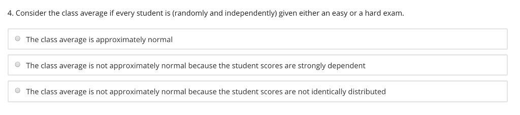 Solved Consider the class average in an exam in a few | Chegg.com
