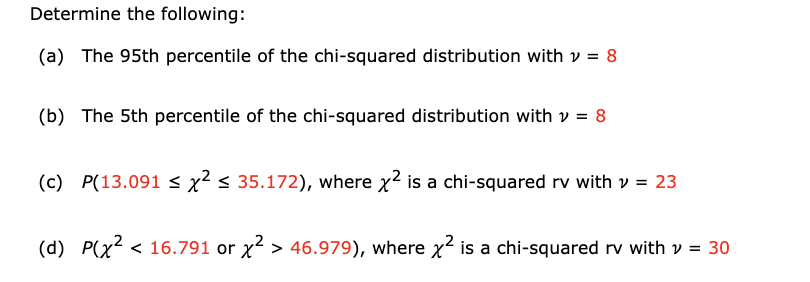 Solved Determine the following: (a) The 95th percentile of | Chegg.com