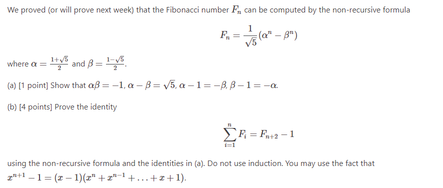 Solved We proved (or will prove next week) that the | Chegg.com