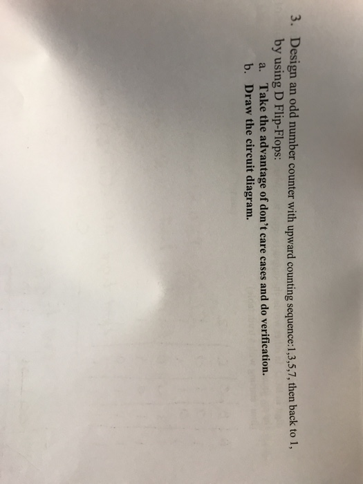 Solved Design an odd number counter with upward counting | Chegg.com