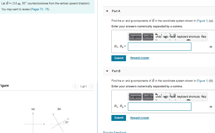 Solved Let B = (5.0 m, 50 counterclockwise from the vertical | Chegg.com Solved Let B = (5.0 m, 50 counterclockwise from the vertical | Chegg.com