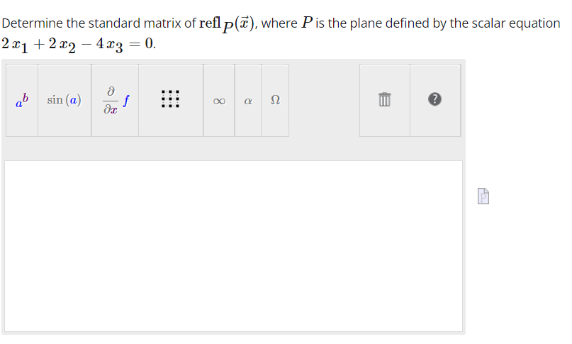Solved Determine the standard matrix of refl P(x), where P | Chegg.com