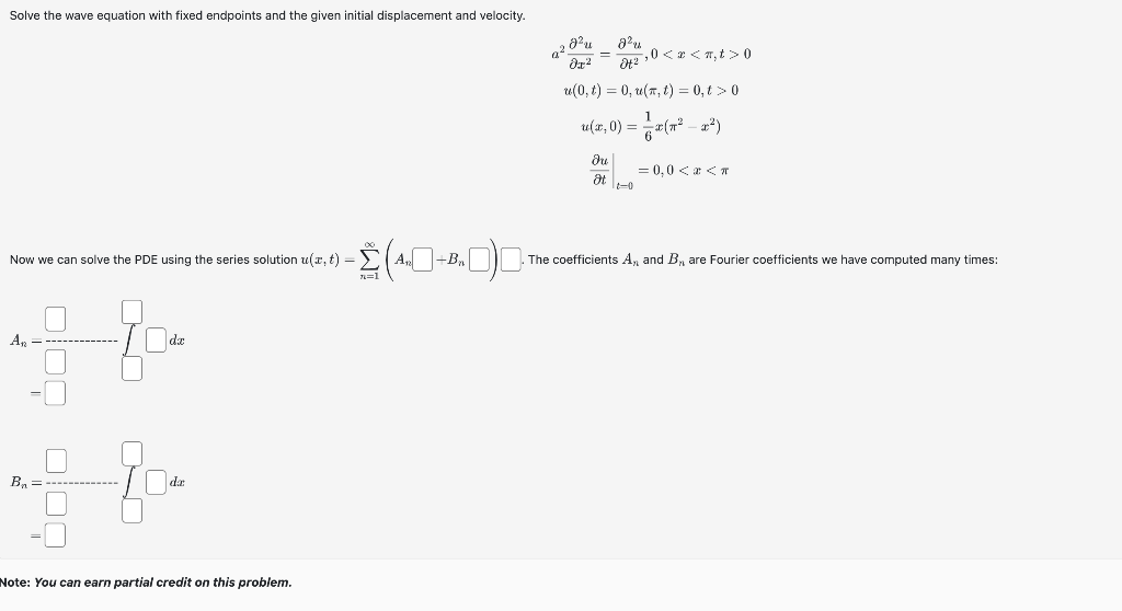Solved Solve the wave equation with fixed endpoints and the | Chegg.com