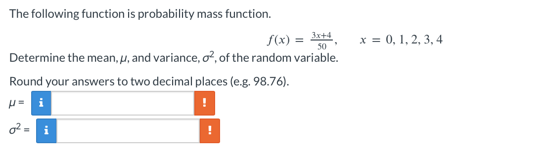 Solved The following function is probability mass function. | Chegg.com