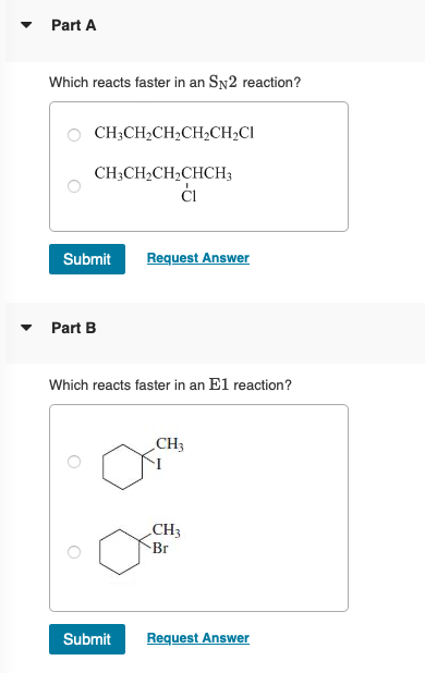 Solved Which reacts faster in an SN2 reaction? | Chegg.com
