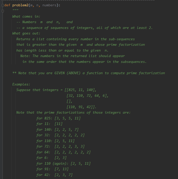 Solved def problem2 (m, n, numbers): m and n, -- What comes | Chegg.com