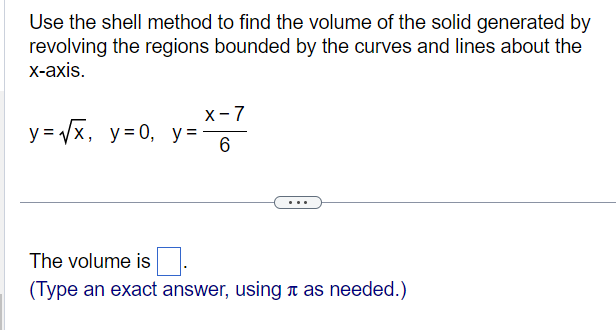 Solved Use the shell method to find the volume of the solid | Chegg.com