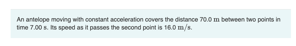 Solved An Antelope Moving With Constant Acceleration Covers