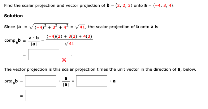 Solved Find the scalar projection and vector projection of | Chegg.com