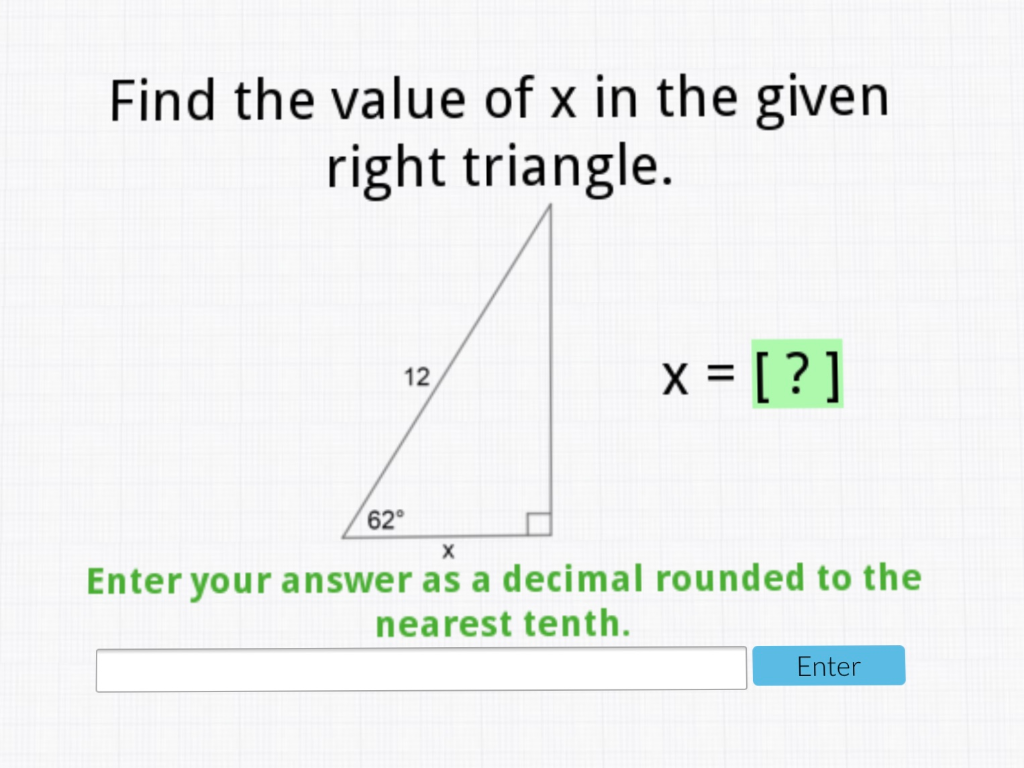 Solved Find the value of x in the given right triangle. 12. | Chegg.com