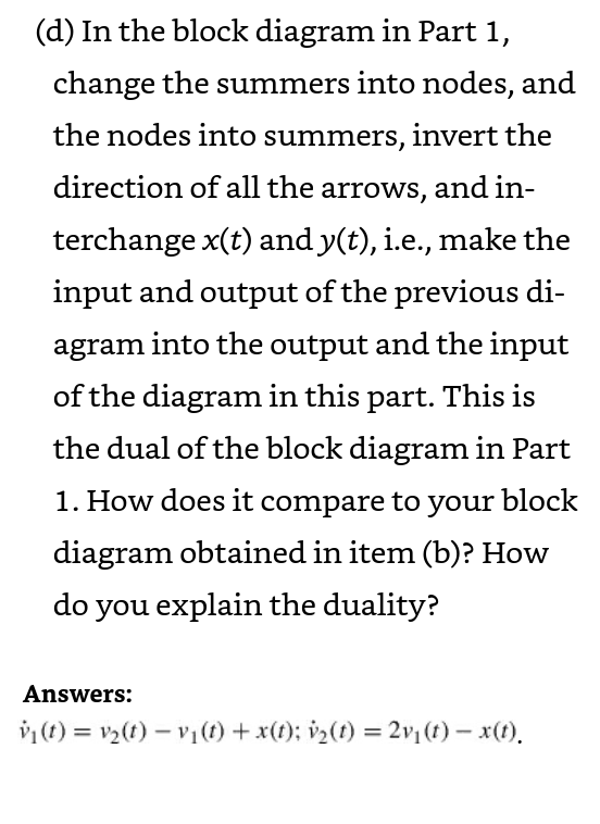6.19 State-variable representation of system with | Chegg.com