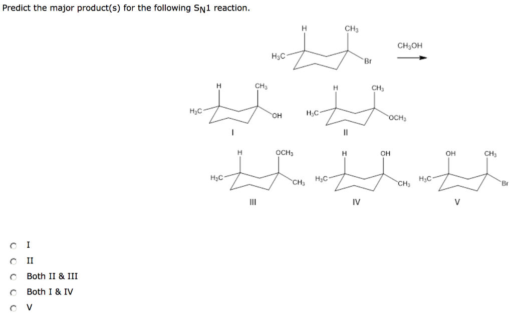 Solved Predict the major product(s) for the following SN1 | Chegg.com