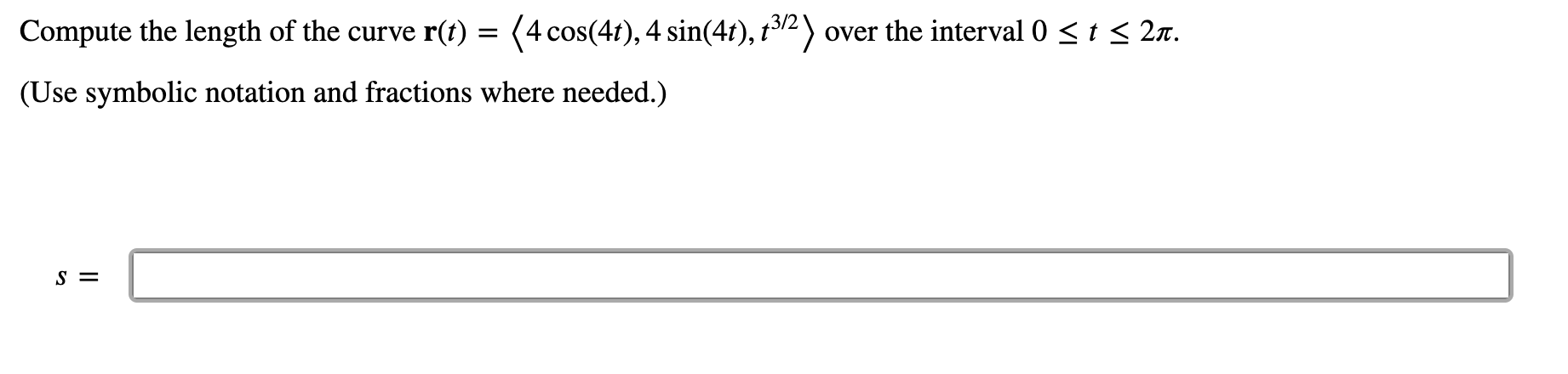 Solved Compute the length of the curve | Chegg.com