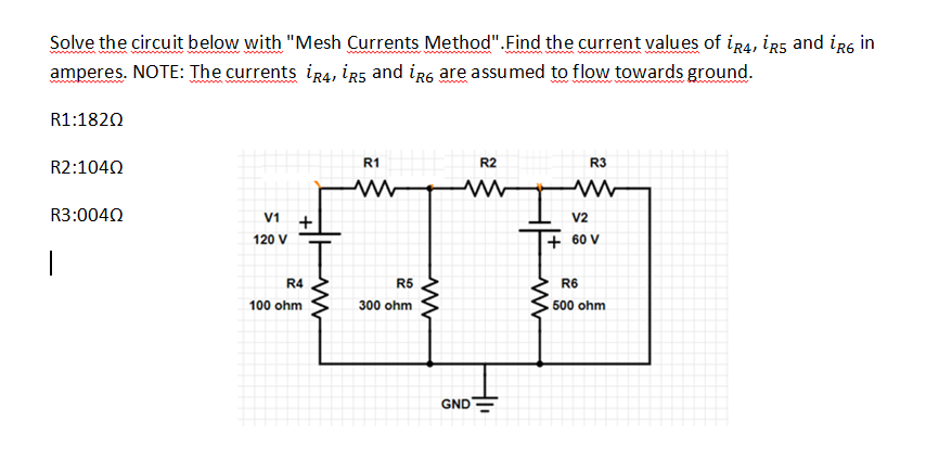 Solved Solve the circuit below with "Mesh Currents Method". | Chegg.com