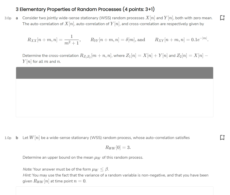 Solved 3 Elementary Properties of Random Processes (4 | Chegg.com