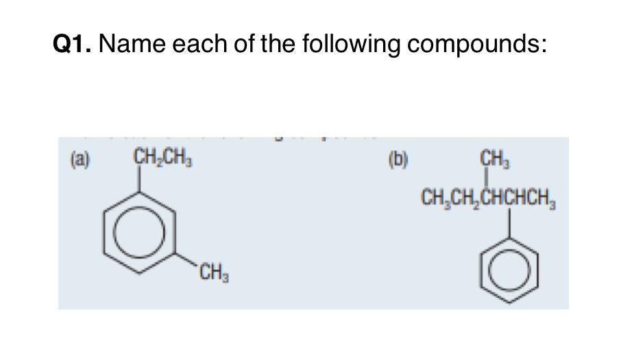 Solved Q1. Name each of the following compounds: (a) CH.CH | Chegg.com