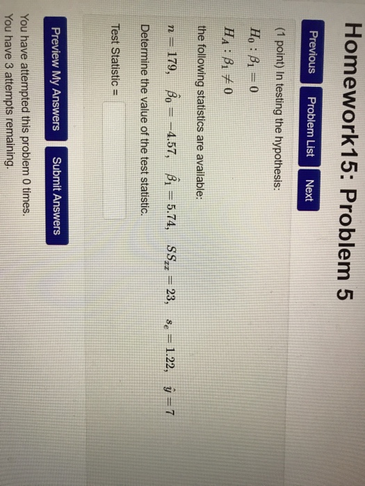 Solved Homework15 Problem 5 Previous Problem List Next 1