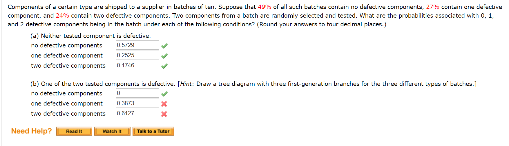 Solved Components of a certain type are shipped to a | Chegg.com