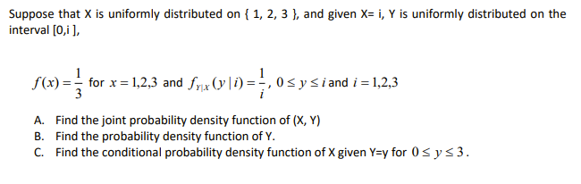 Solved Suppose that X is uniformly distributed on {1,2,3}, | Chegg.com