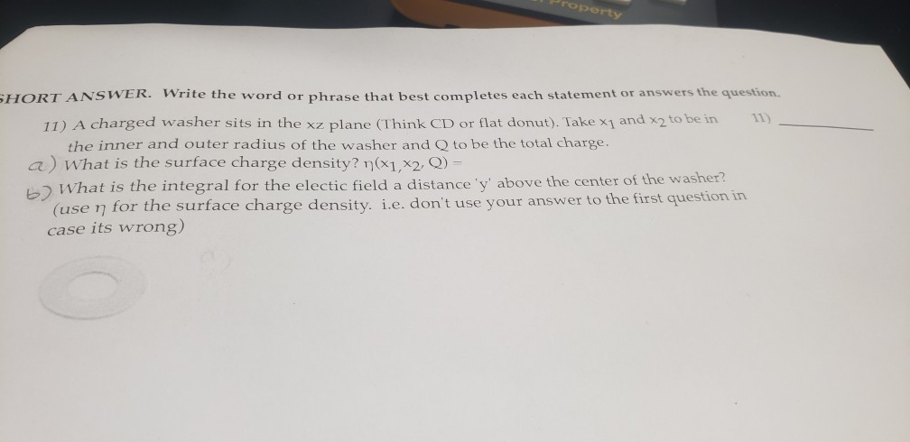 Solved 1 School Property 12 An Electron Is Released From
