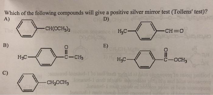 Solved Which of the following compounds will give a positive | Chegg.com