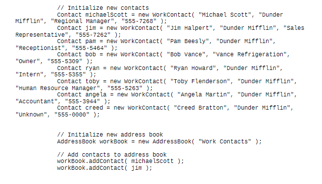 Solved This class will represent an Address Book, defined as | Chegg.com