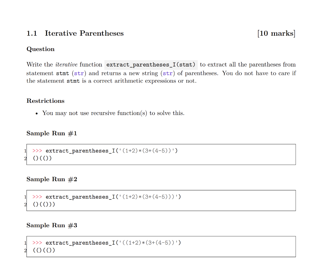 Solved Question 1: Parentheses We use a lot of arithmetic | Chegg.com