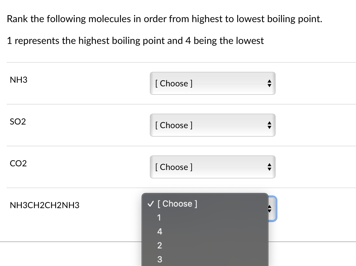 Solved Rank the following molecules in order from highest to | Chegg.com