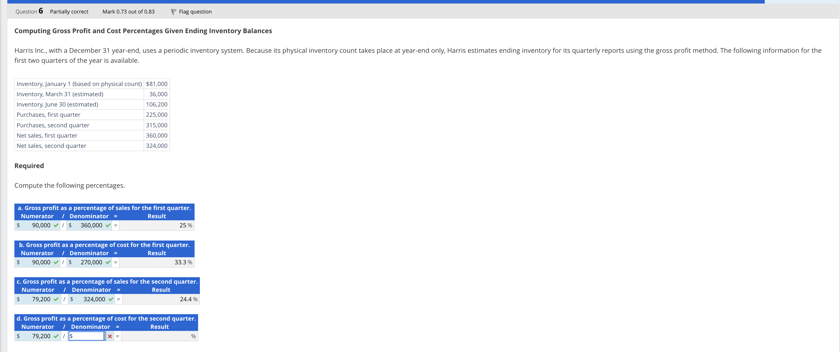 Solved Computing Gross Profit and Cost Percentages Given | Chegg.com