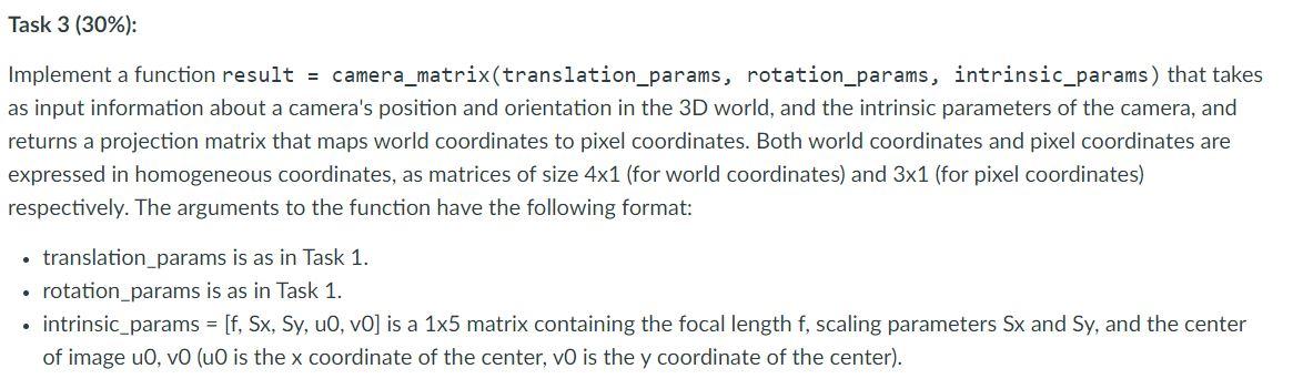 Task 3 (30%): Implement a function result = | Chegg.com